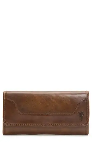Frye Melissa Leather Wallet Dark Brown