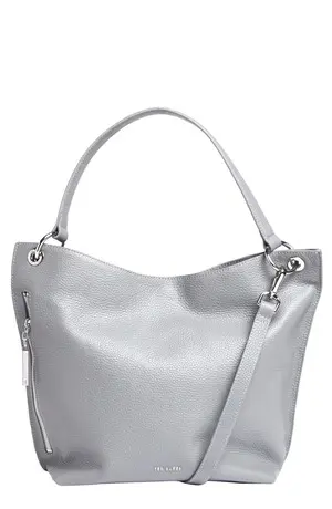 Ted Baker London Chhloee Leather Hobo Bag Dark Grey