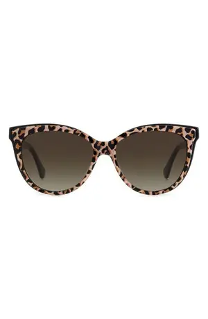 Kate Spade New York Kate Spade New York Daesha Cat Eye Sunglasses Black Leopard / Brown Gradient