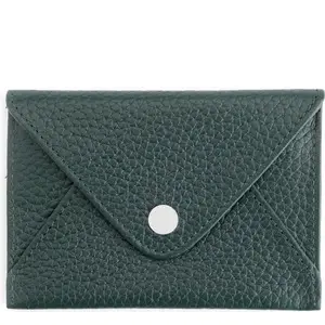 ROYCE NEW YORK Leather Envelope Card Holder - Dark Green