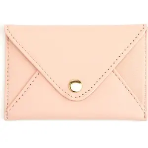 ROYCE NEW YORK Leather Envelope Card Holder - Light Pink
