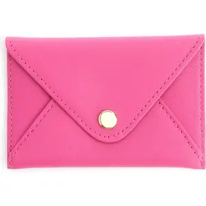 ROYCE NEW YORK Leather Envelope Card Holder Pink