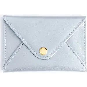ROYCE NEW YORK Leather Envelope Card Holder Silver