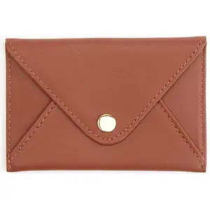 ROYCE NEW YORK Leather Envelope Card Holder Tan
