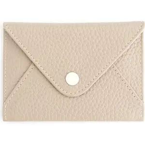 ROYCE NEW YORK Leather Envelope Card Holder - Taupe