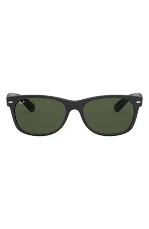 Ray-ban 55mm Rectangular Wayfarer Sunglasses - Black Rubber