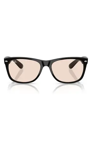 Ray-ban 55mm Rectangular Wayfarer Sunglasses - Black/clear