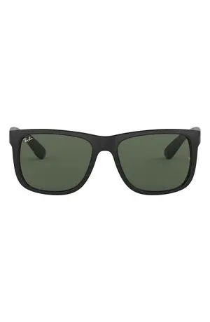 Ray-ban Justin 54mm Rectangular Sunglasses Black/ Green