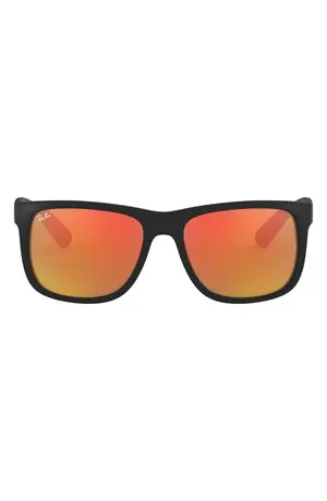 Ray-ban Justin 54mm Rectangular Sunglasses Brown/ Mirror