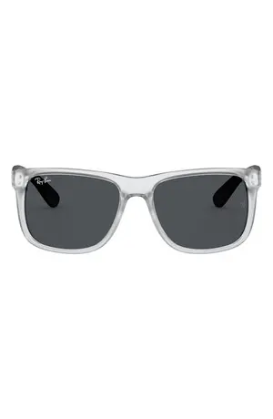 Ray-ban Justin 54mm Rectangular Sunglasses Clear/ Dark Grey