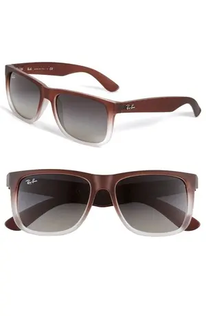 Ray-ban Justin 54mm Rectangular Sunglasses Gradient Brown