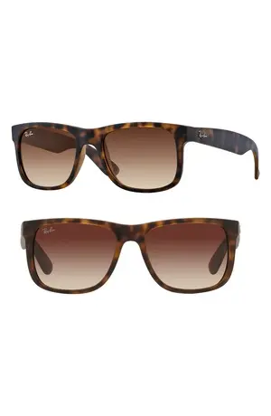 Ray-ban Justin 54mm Rectangular Sunglasses Tortoise