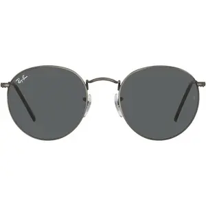 Ray-ban Icons 53mm Round Sunglasses - Antique Gunmetal/ Dark Grey