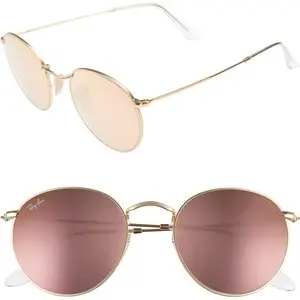 Ray-ban Icons 53mm Round Sunglasses - Brown/pink
