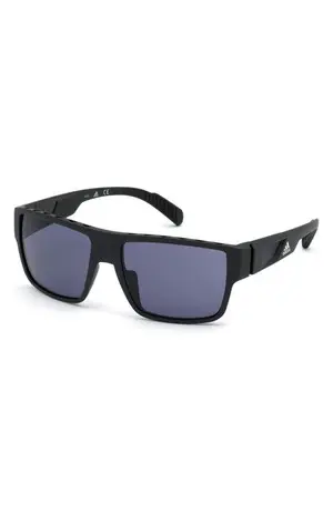 Adidas 57mm Rectangular Sunglasses - Black/smoke Lens Kolor Up Tm