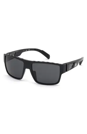 Adidas 57mm Rectangular Sunglasses Sblk/smk