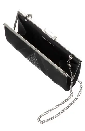 Nina Ophelia Frame Clutch - Black