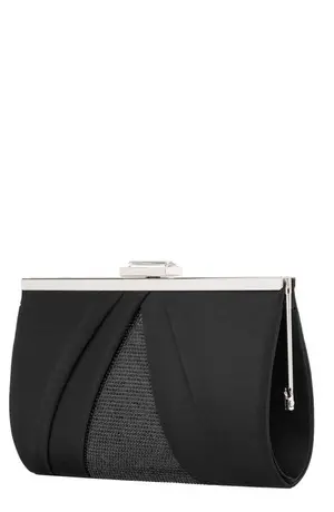 Nina Ophelia Frame Clutch - Black