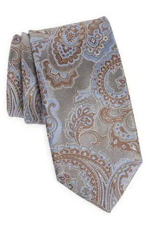 Eton Silk Paisley Neck Tie - Black
