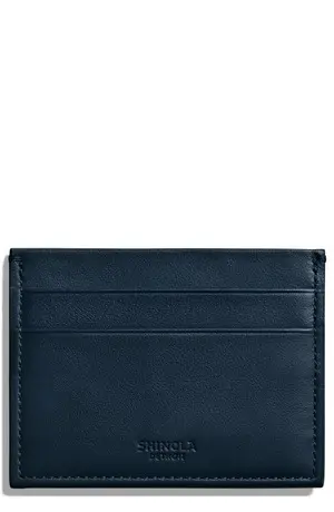 Shinola Leather Card Case Navy