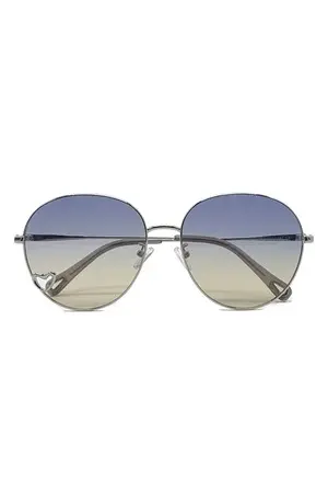 BLUESTONE SUNSHIELDS Bluestone Sunshields Love 53mm Polarized Sunglasses Chrome / Blue/ Yellow