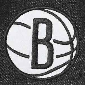 THE WILD COLLECTIVE Brooklyn Nets Patch Denim Button-up Jacket