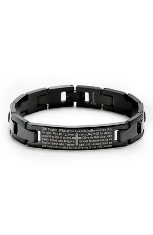 BROOK & YORK Engravable Lord's Prayer Bracelet - Black
