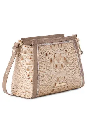 Brahmin Hillary Croc Embossed Leather Crossbody Bag - Beige Multi