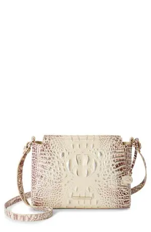 Brahmin Hillary Croc Embossed Leather Crossbody Bag - Ginger