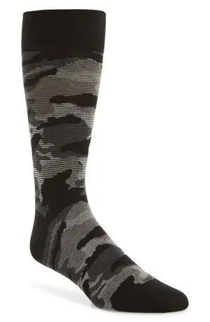 Cole Haan Camo Crew Socks - Black
