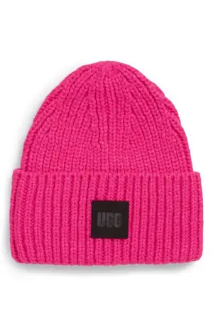 UGG UGG Chunky Ribbed Beanie Neon Pink