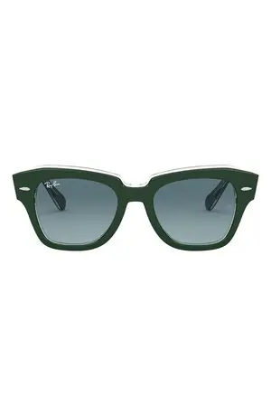 Ray-ban Ray-Ban State Street Square Sunglasses Green/ Blue Gradient Grey
