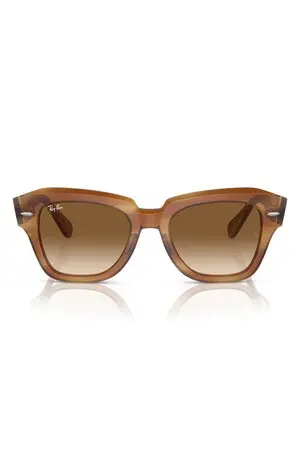 Ray-ban State Street Square Sunglasses - Striped Brown