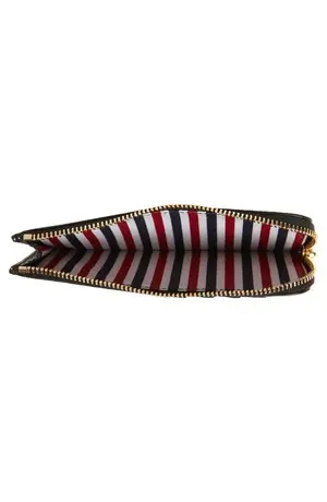 Thom Browne Half Zip Around Pebbled Leather Wallet