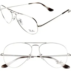 Ray-ban Ray-Ban 55mm Aviator Optical Glasses Silver/ Clear