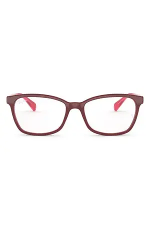 Ray-ban Ray-Ban 52mm Square Eyeglasses Red