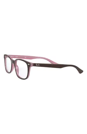 Ray-ban Square Frame Optical Glasses - Brown/ Opal Pink