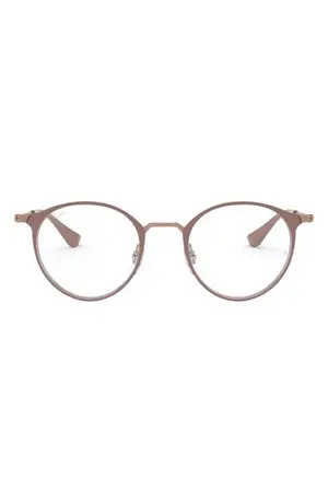 Ray-ban Clubmaster Optical Glasses Gold Brown