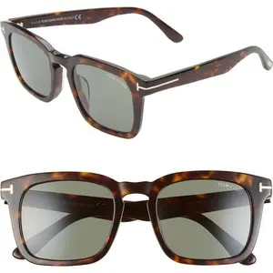 TOM FORD Dax 50mm Square Sunglasses - Havana/green