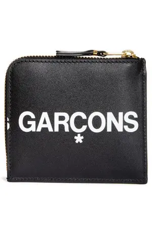 Comme Des Garçons Huge Logo Half-zip Wallet - Black