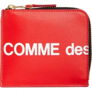 Comme Des Garçons Huge Logo Half-zip Wallet Red