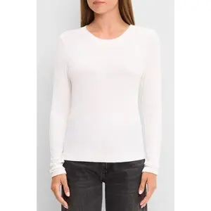 Michael Stars Finn Rib Crewneck Top - Coconut Mi