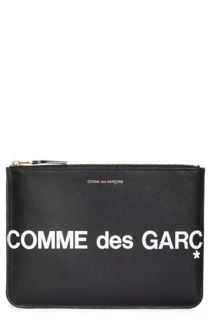 Comme Des Garçons Huge Logo Large Zip Pouch
