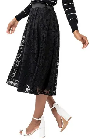 GIBSONLOOK Lace Midi Skirt