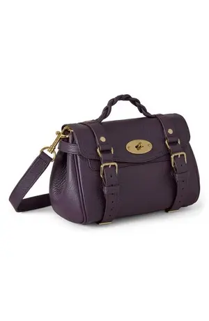 Mulberry Mini Alexa Leather Satchel - Deep Aubergine