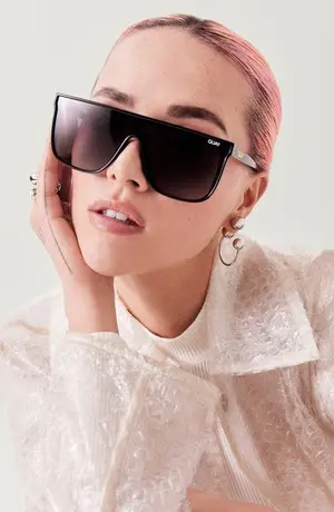 Quay Night Fall Gradient Flat Top Sunglasses - Black/smoke