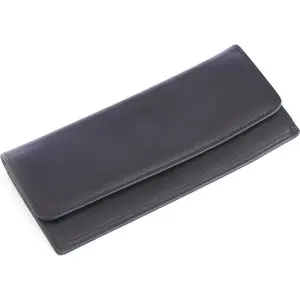 ROYCE NEW YORK Rfid Blocking Leather Clutch Wallet - Black