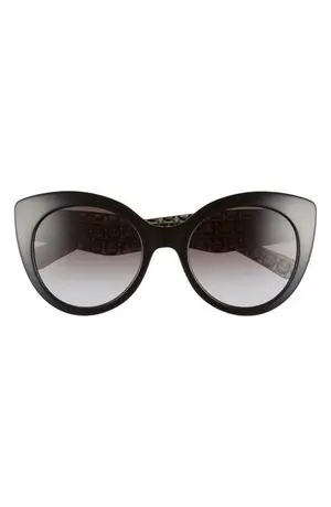 FERRAGAMO Classic 54mm Gradient Cat Eye Sunglasses - Black/grey Gradient