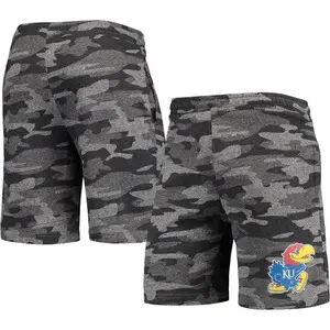 CONCEPTS SPORT Gray Kansas Jayhawks Camo Backup Terry Jam Lounge Shorts - Charcoal