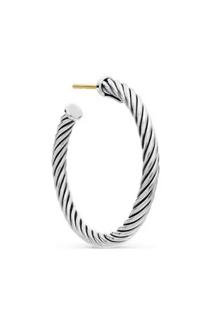 David Yurman Cablespira Hoop Earrings - Silver